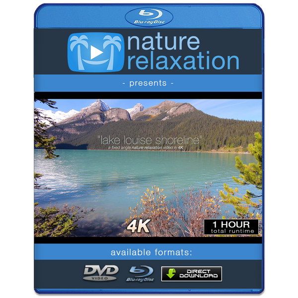 "Lake Louise Shoreline" 1HR Static Nature Relaxation Video 4K – Nature Relaxation™ Films by ...